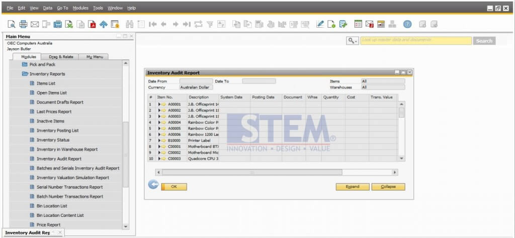 How To Fit Column Width In Sap Business One Sap Business One Indonesia Tips Stem Sap Gold
