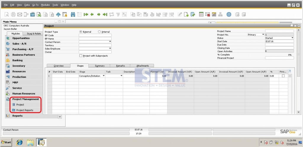 SAP B1 Project Management Module — Guide & Features