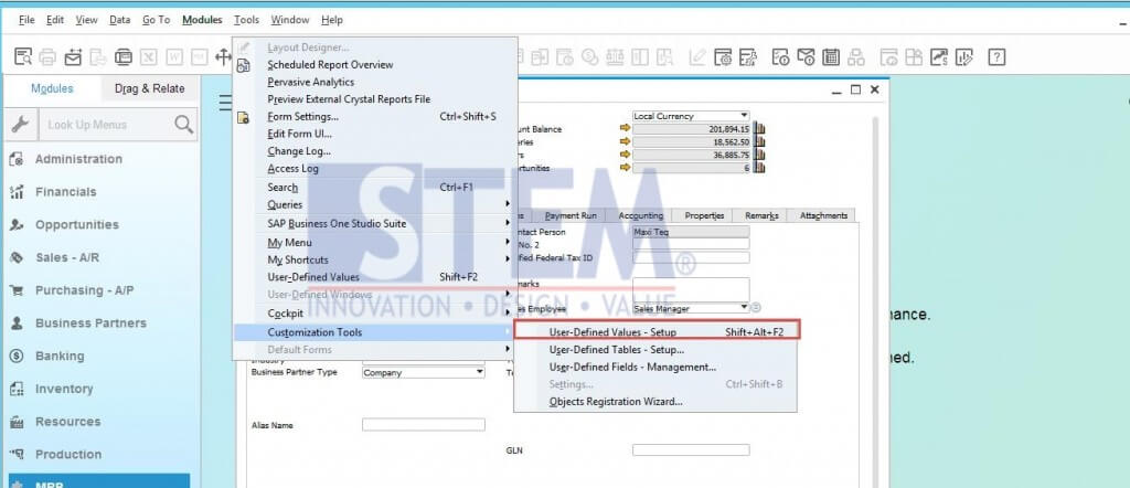 How to Create a Lookup List for a Field in SAP Business One