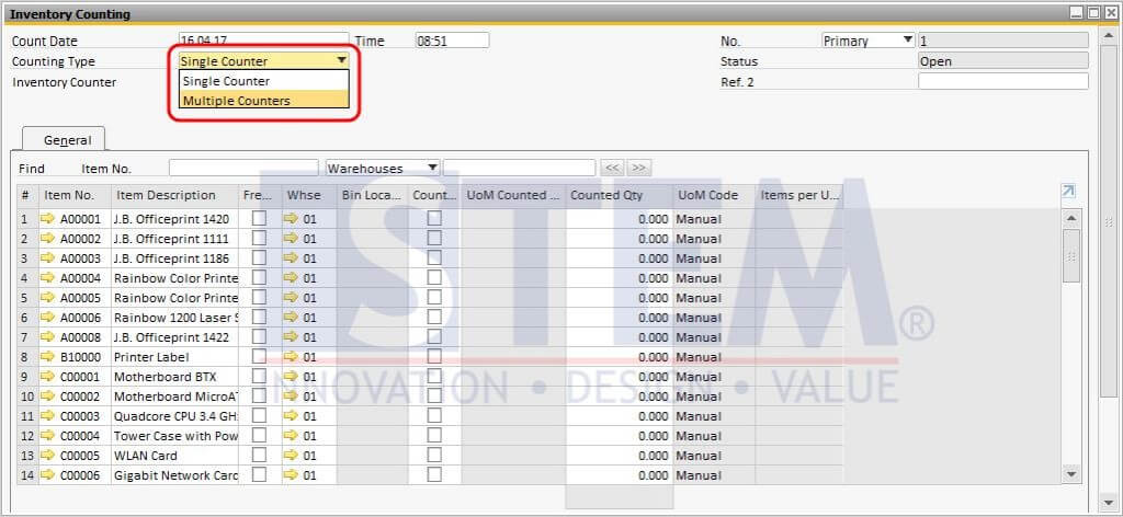Multiple Counters for Inventory Counting