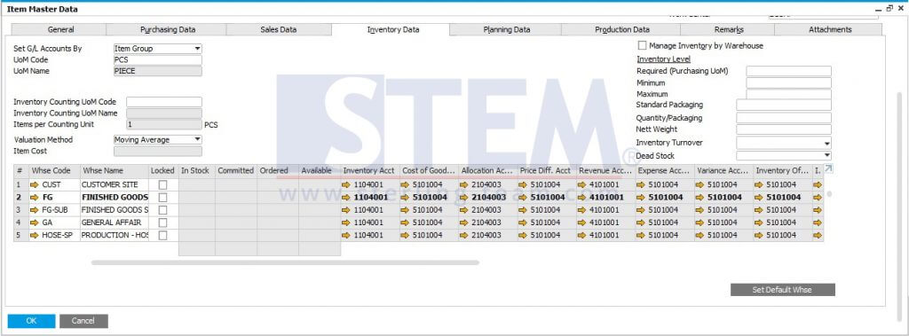 Option for Setting G/L Account on Your SAP