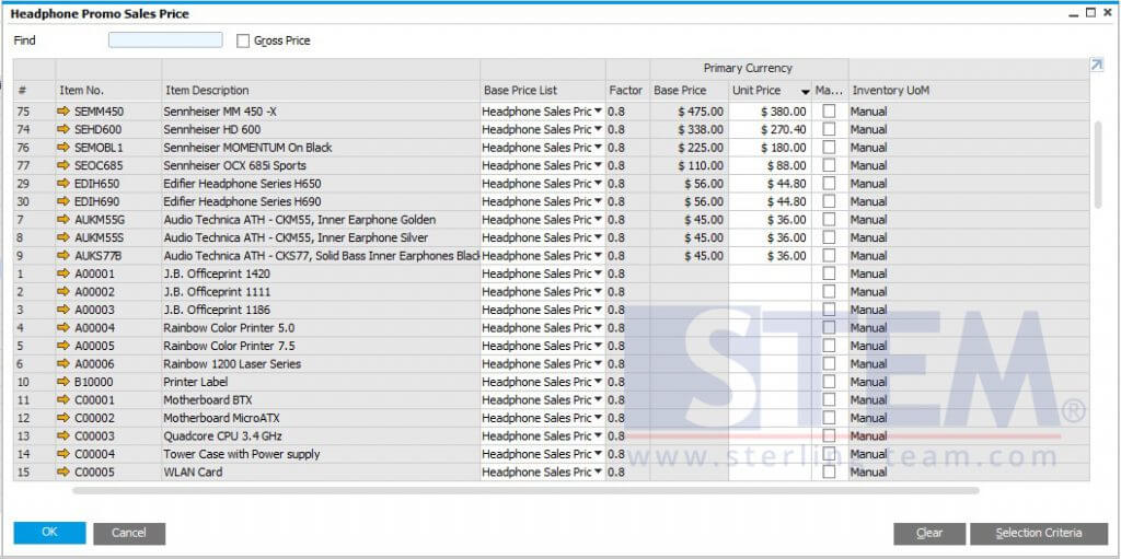 Cleaning Your Price List