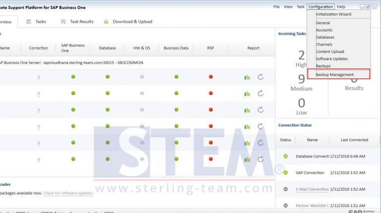 Setup Database Backup Schedule with RSP