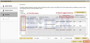 Using Price Update Wizard on Price List