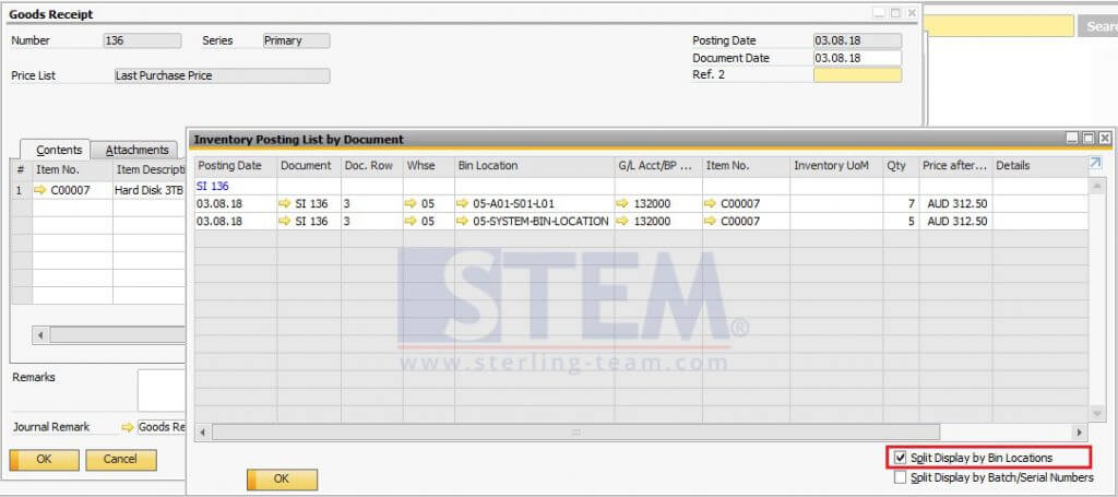Using Bin Location with Warehouse Sublevel