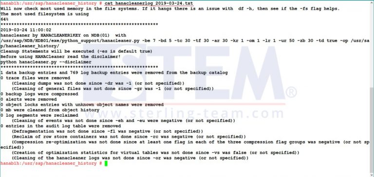 HANA Housekeeping Using Python Script