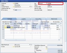 Manually Specify Document Number