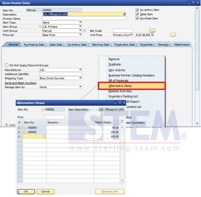 SAP Business One Alternative Items Guide | B1 Tips