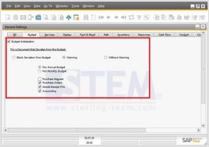 Warning for a Document that deviates from the Budget