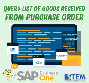 Custom Report – Query List of Goods Received from Purchase Order (GRPO) Header and Detail