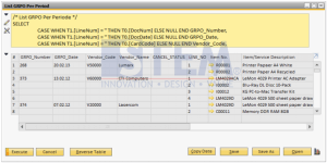 Custom Report – Query List of Goods Received from Purchase Order (GRPO) Header and Detail