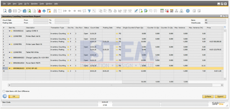 Penghitungan Inventory SAP Business One X Aplikasi Stock Count (Import ...
