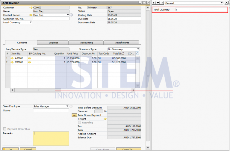 Update or Insert Table on Document Create in SAP B1
