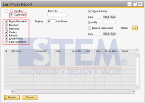 Using the Last Price Report in SAP Business One