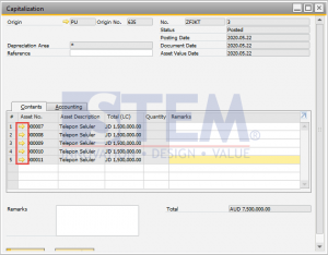 Virtual Item in Fixed Asset Master Data