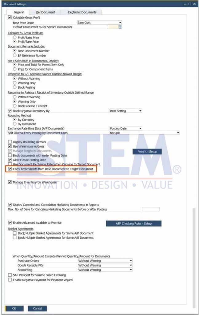 Set Up to Copy Attachment Document