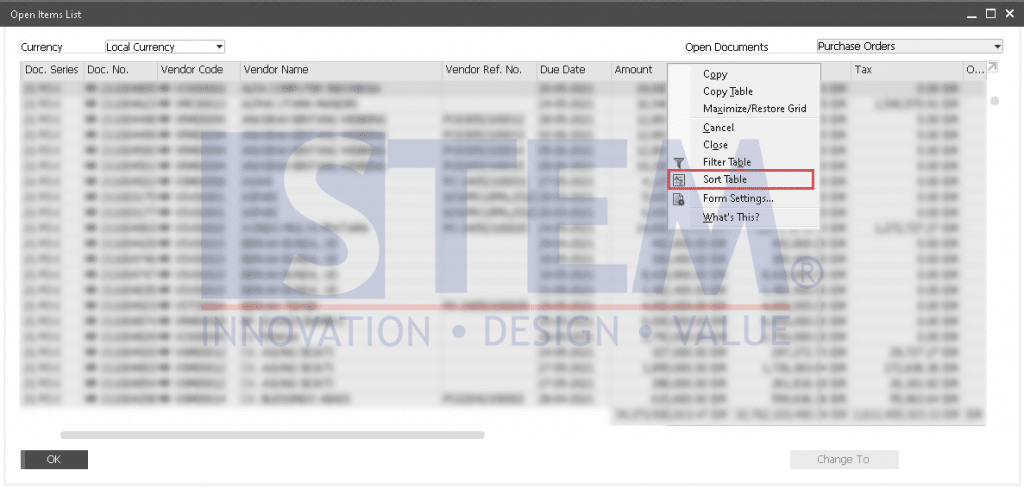 SAP B1 Open Item List Sort Not Showing – Fix Guide