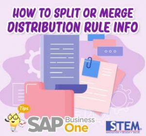 How to Split & Merge Distribution Rule in SAP Business One