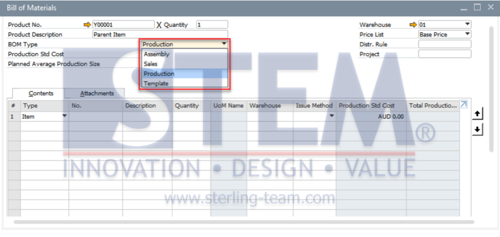 Understanding BoM Types in SAP Business One – Part 1: Sales BoM