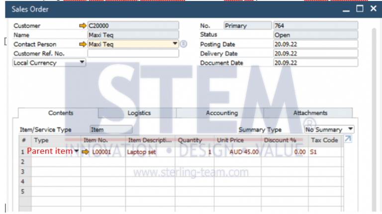 SAP Business One Assembly BOM Type Guide