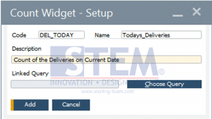 Create Count Widget on SAP B1 Dashboard