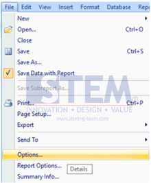 Enable Auto Save in SAP Crystal Reports