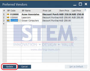 Preferred Vendor in SAP B1 – Streamline MRP & Requests