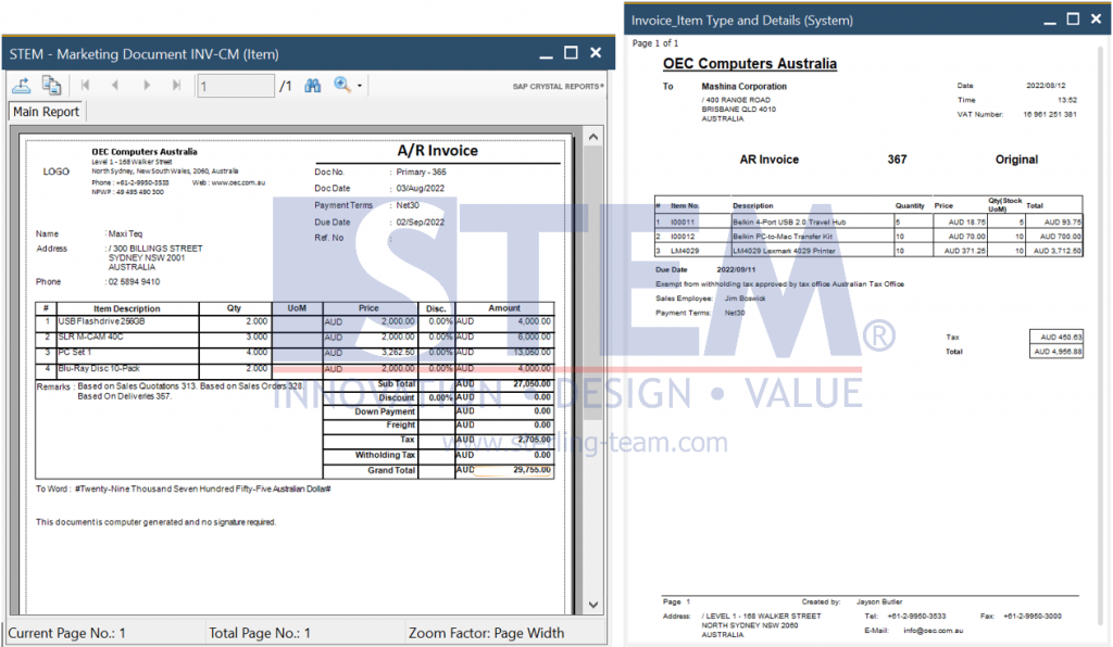 Customize Crystal Report per Business Partner