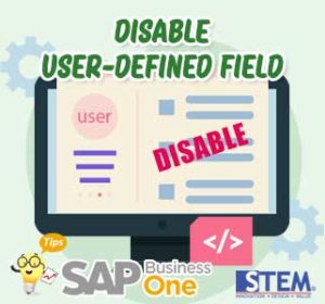 Cara Menonaktifkan User-Defined Field di SAP B1
