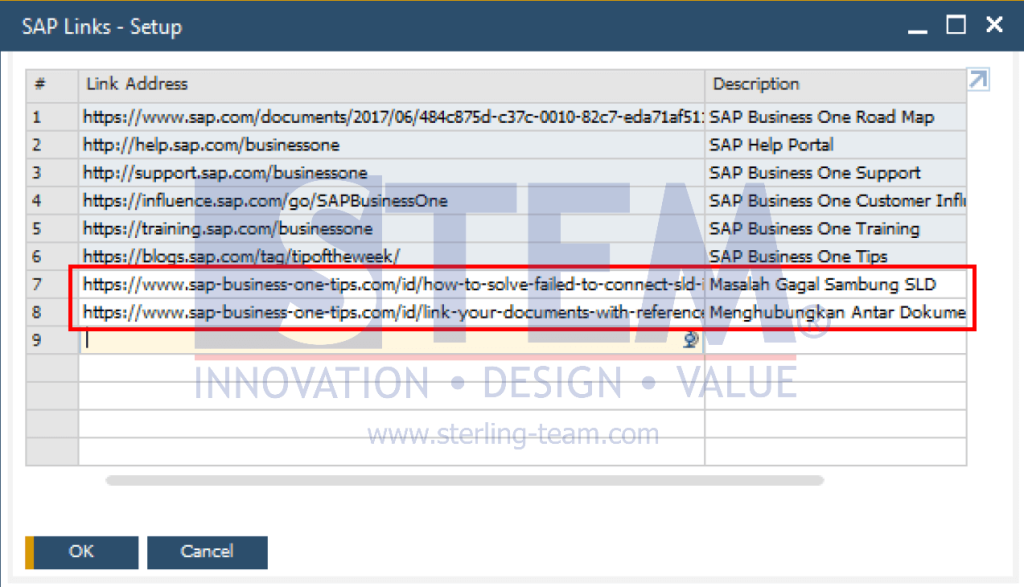 Add Quick References with SAP Business One Links