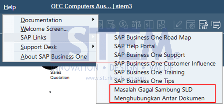 Menambahkan Referensi dengan Fitur SAP Links
