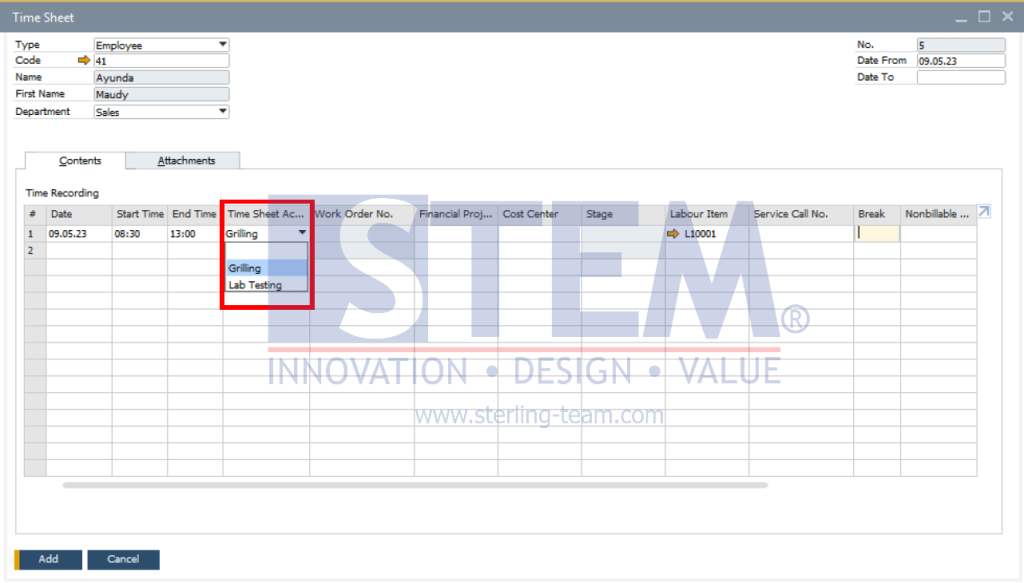 Record Every Activity Using a Time Sheet