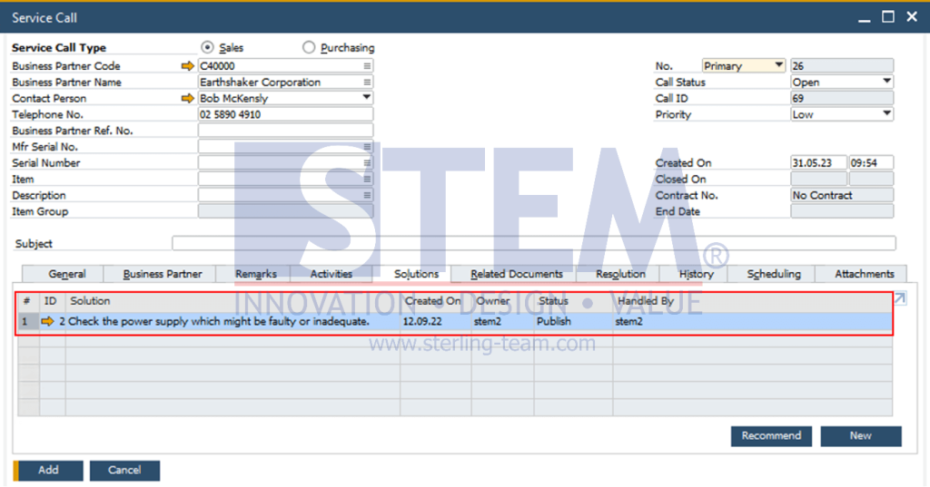 Solutions Knowledge Base Sap Business One Indonesia Tips Stem Sap