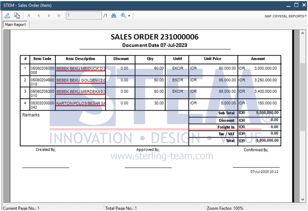 How to Use Can Grow in Crystal Report SAP B1