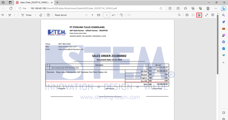 Menyimpan Hasil Layout Dokumen dalam Format PDF | SAP Business One Indonesia Tips | STEM SAP ...
