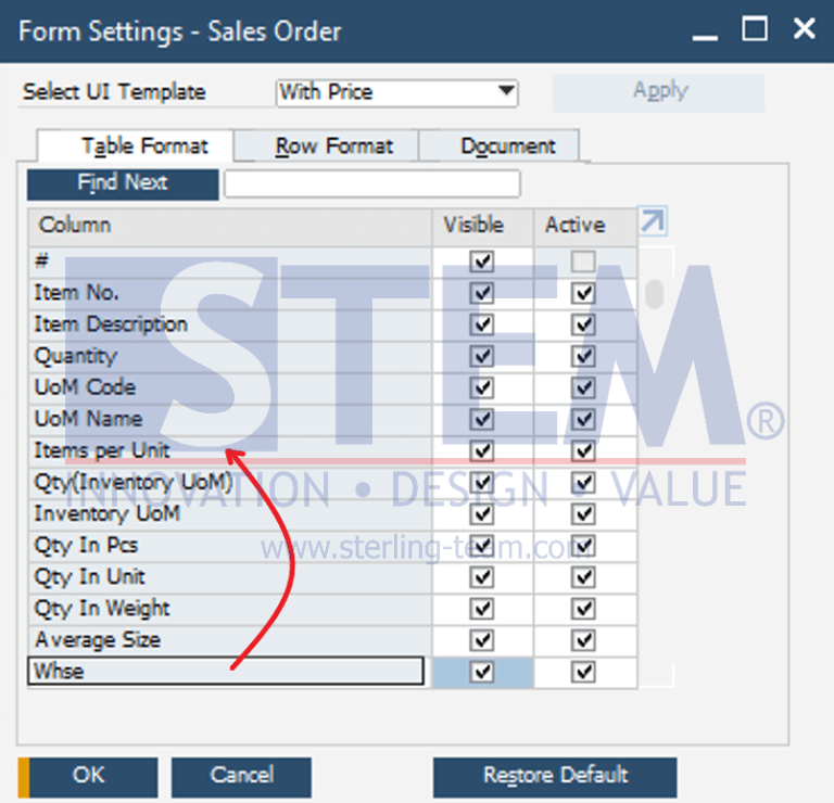How to Reorder Document Columns in SAP Business One