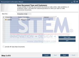 Auto Create PO from Production Order in SAP B1