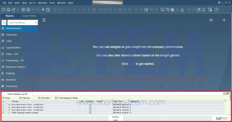 Memunculkan System Messages Log di SAP Business One | SAP Business One ...
