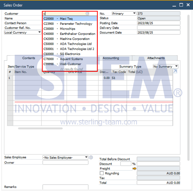 Auto Suggestions for User Input in SAP B1