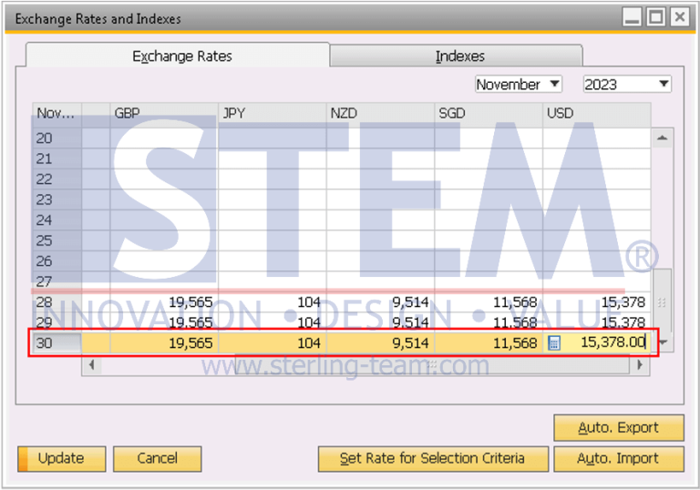 How to Copy Exchange Rates in SAP Business One