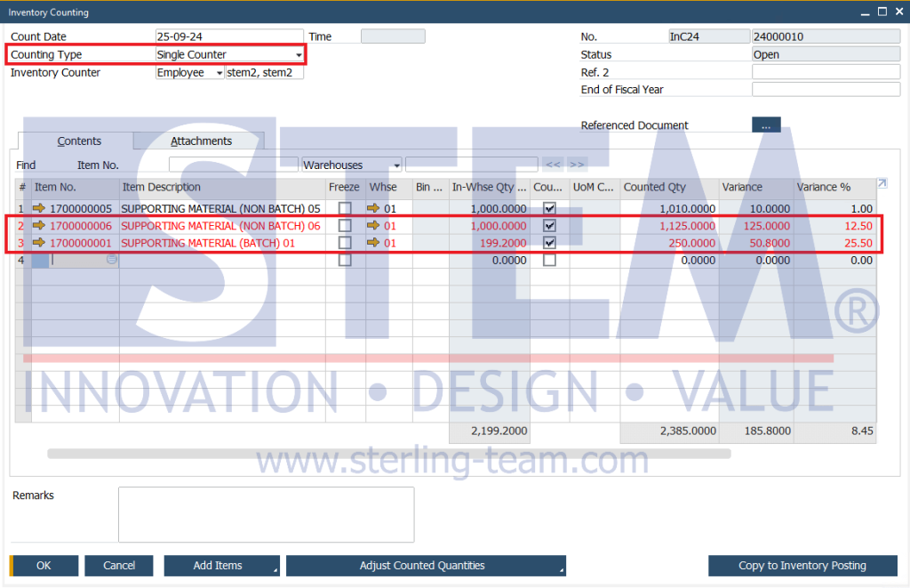 Identify Stock Variance Easily in SAP Business One