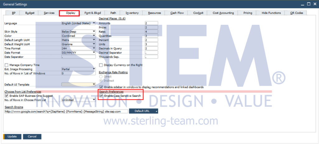 Optimize SAP B1 Data Search with Case-Sensitive Option