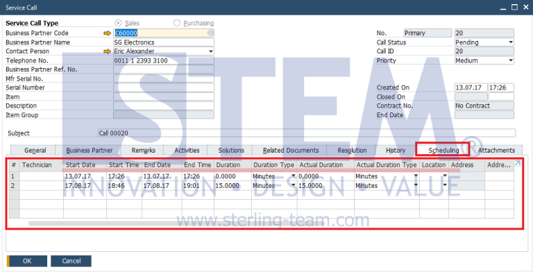 Enable Multiple Scheduling for SAP B1 Service Calls