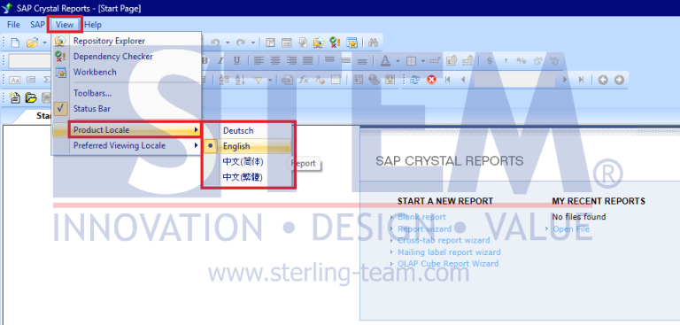 Supported Language in SAP Crystal Reports